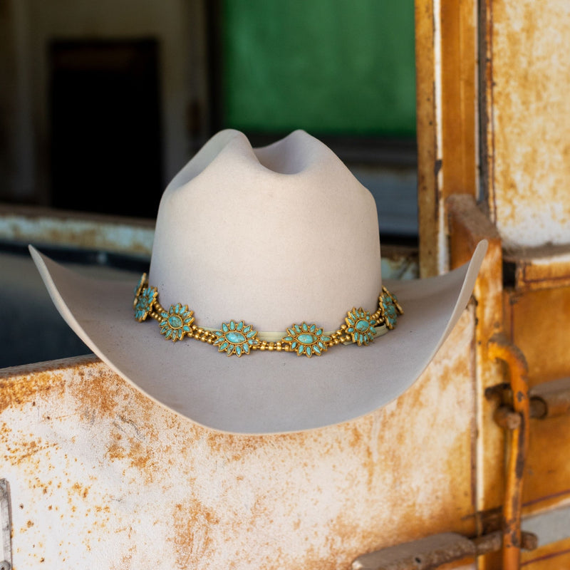 Squash Blossom Hat Band - Turquoise– Christina Greene