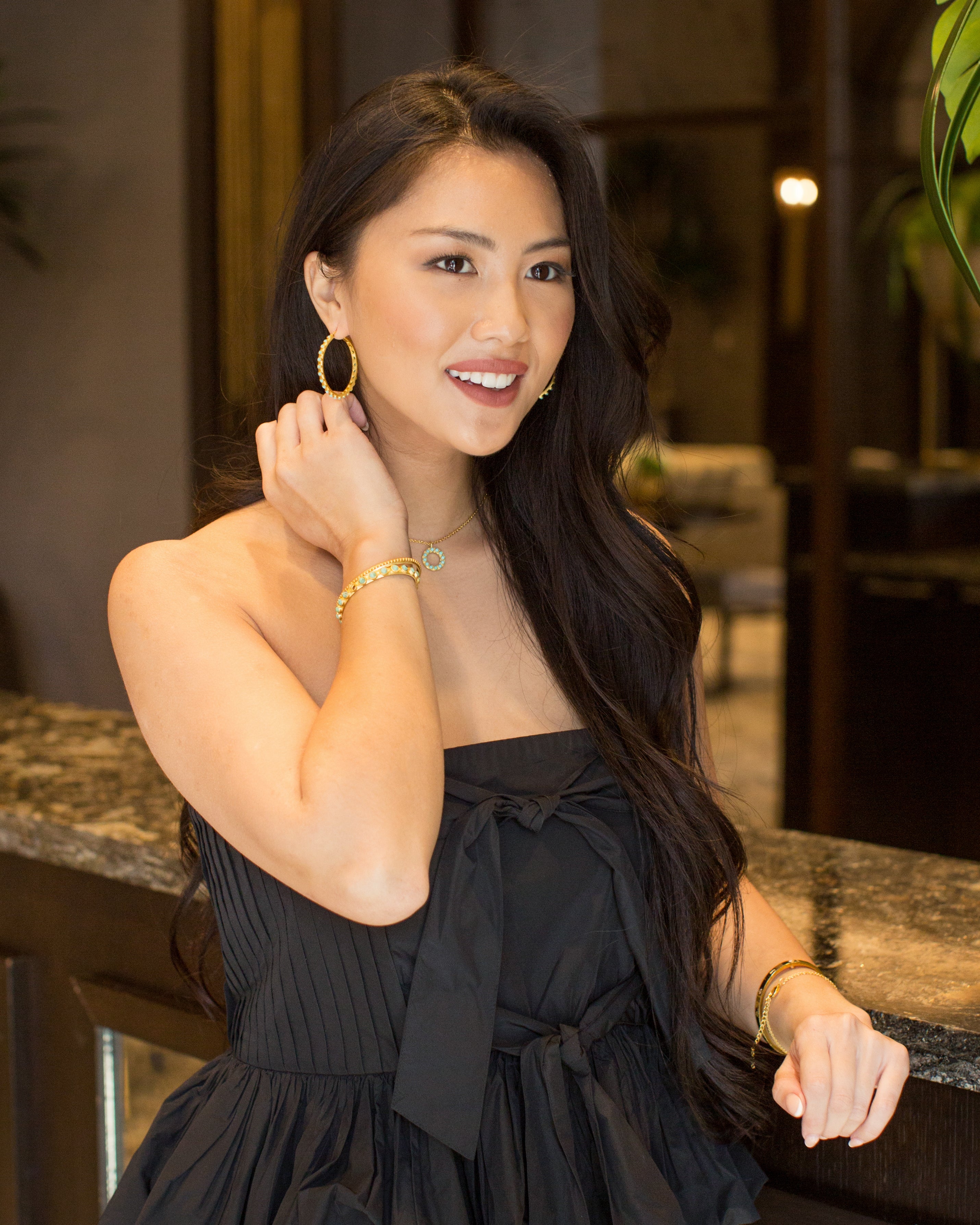 Turquoise Hoop Earrings – Christina Greene